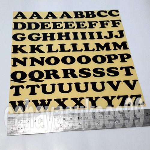 Jual Sticker Cutting MOTOR Alphabet Abjad HITAM Font Huruf Besar ...