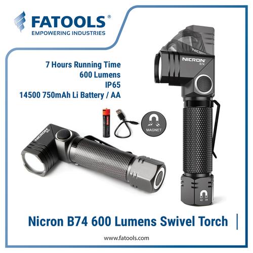 Jual Nicron B74 Swivel LED Torch Cree Waterproof 600lm Twist Magnet ...