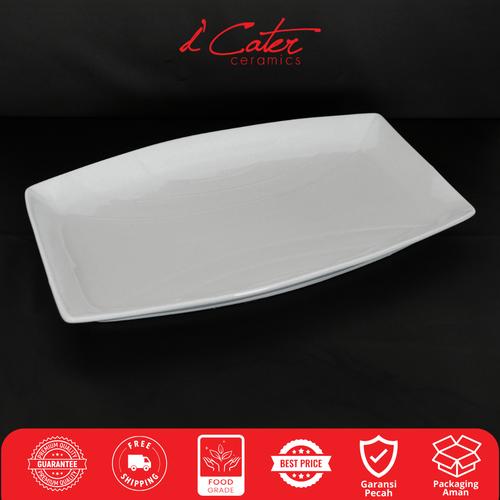 Promo Piring Saji Keramik K5 Ukuran 35 x 22 cm Piring Makan Persegi ...
