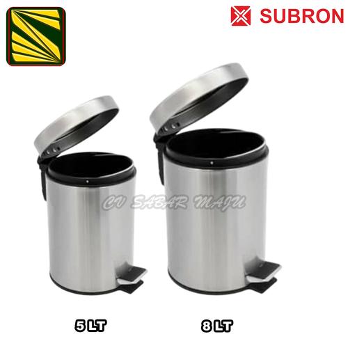 Jual best seller! SUBRON Tong Sampah 5lt Tempat Sampah Stainless Tutup ...