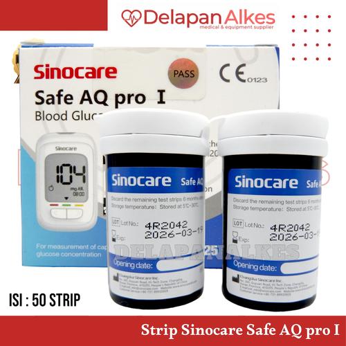 Jual Sinocare Strip Safe AQ Pro I isi 50 Pcs atau 25 Pcs Strips Test ...