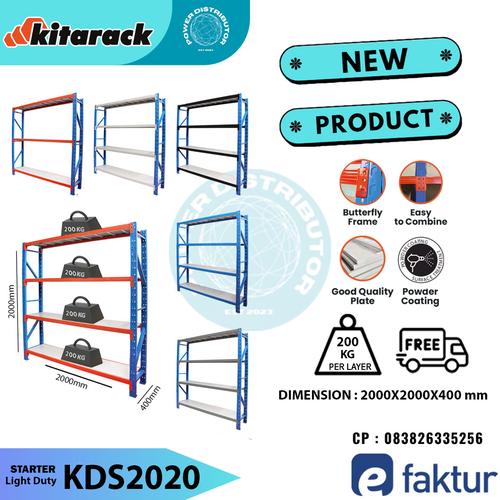 Jual Rak Gudang Besi Starter Frame Biru KDS Series 200kg/Layer ...