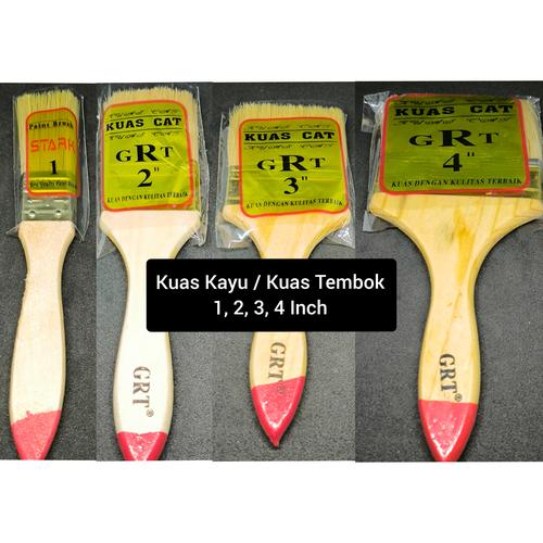 Jual Kuas Kayu / Kuas Tembok / Kuas Cat 1" 2" 3" 4" 1 2 3 4 Inch Inci ...