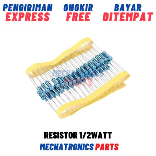 Jual Resistor 1/2watt 1K 1K2 1K5 1K8 2K 2K2 2K7 3K 3K3 3K9 4K7 5K1 5K6 6K8 8K2 R Ohm - 1K2 Ohm ...