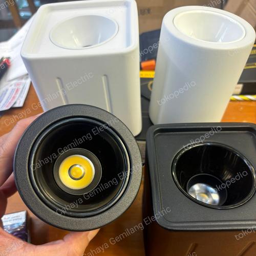 Jual kap housing lampu led outbow surface mount spot light lamp cob 12w 12watt - Putih, kotak ...