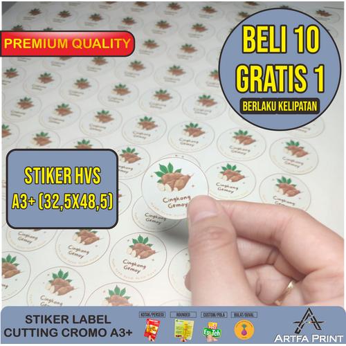 Jual Cetak Stiker / Print Sticker Label / Stiker HVS A3+ (Print + Kiss ...