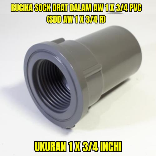 Jual Socket Sambungan AW Pipa Fitting Ukuran 1 x 3/4 Inchi PVC Saluran ...