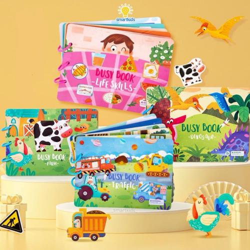 Promo Busy Book Buku Lembaran Aktivitas Anak Montessori Perekat Velcro ...