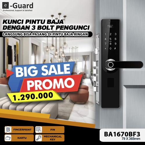 Jual BA70B Smart Door Lock Handle Fingerprint Kunci Pintu Digital e ...