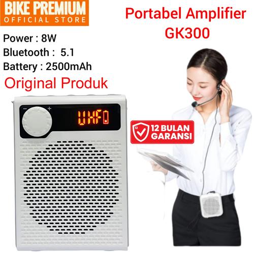 Promo Speaker Bluetooth Pinggang Megaphone Microphone GK300 Mic Clip On Kabel Pengeras Suara ...