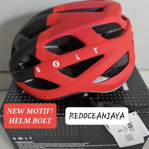Jual helm sepeda polygon bolt original matt red black L helmet - M ...
