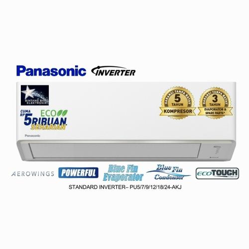 Jual AC PANASONIC STANDARD INVERTER CS/CU-PU5AKJ AKJ SERIES 1/2PK 1/2 PK R32 ECO MODE BLUE FIN ...