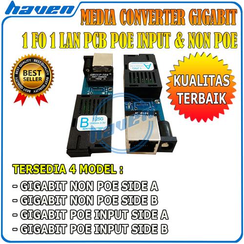 Promo Media Converter 1 FO 1 LAN Gigabit POE & NON POE HTB Mini GS-03 ...