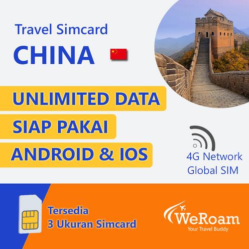 Jual WeRoam Travel Sim Card China Mainland Unlimited Data Internet - 7 ...