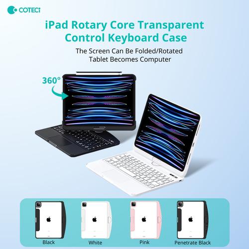 Promo Case with magic keyboard rotary core transparant control for ipad ...