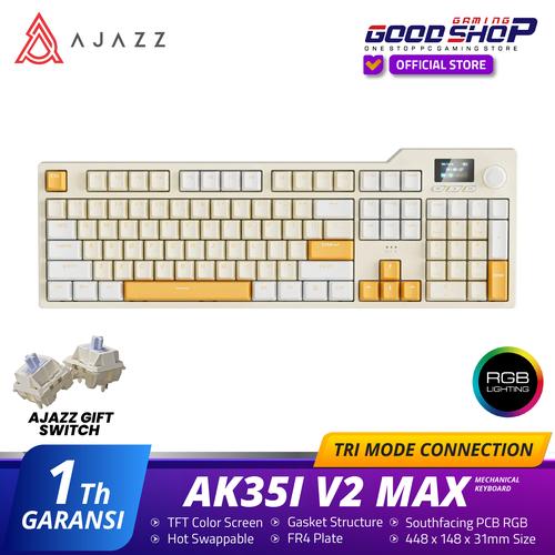 Promo Ajazz AK35i V2 MAX Full-size Mechanical Keyboard 3-Mode RGB Cicil ...