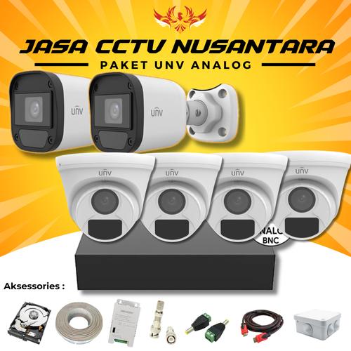 Jual PAKET 6 CAMERA CCTV ANALOG UNI VIEW 2MP SIAP PASANG LENGKAP ...