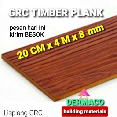 Jual terbaru lisplang grc 20 cm x 4 m / grc timber plank urat kayu ...