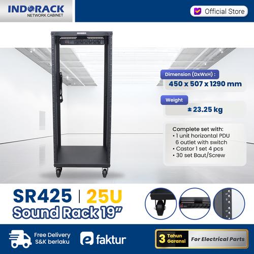 Promo Indorack SR425 Rack Audio 25U Depth 450mm Audio Sound System Rack ...