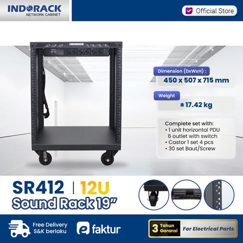 Promo Indorack SR412 Rack Audio 12U Depth 450mm Audio Sound System Rack ...