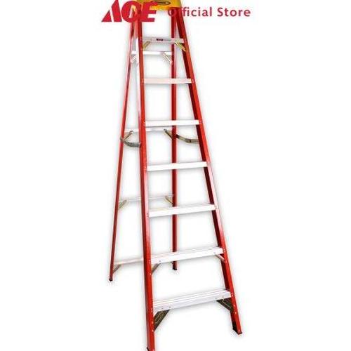 Jual ACE KRISBOW TANGGA FIBER GLASS 8 STEP - MERAH FIBERGLASS LADDER ...