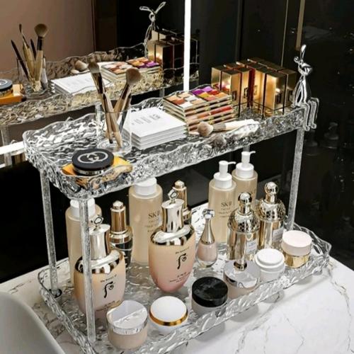 Jual rak transparan 2 susun serbaguna / rak kosmetik 2 susun - Type ...