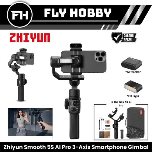 Jual Zhiyun Smooth 5S AI Pro 3-Axis Smartphone Gimbal Stabilizer Zhiyuntech Smooth 5 S AI Pro ...