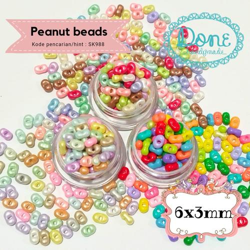 Promo Done handymade manik kacang peanut bean beads grade A diy meronce straphone sk988 ...