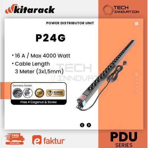 Jual KITARACK Power Distribution Unit 24 Germany Socket 16A Stop Kontak ...