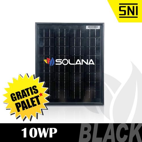 Jual SOLAR PANEL SOLAR CELL PV MODUL 10WP MONOCRYSTALLINE SOLANA BLACK ...