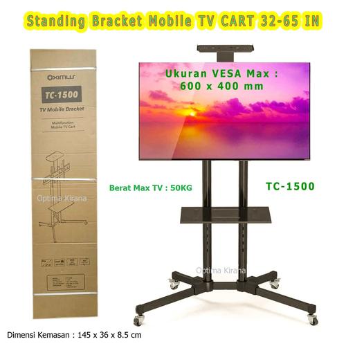 Jual BRACKET TV STANDING BERDIRI RODA PORTABLE RACK TC-018 FLAT TV 32 ...