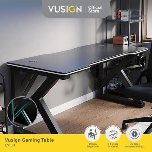 Promo Deli Meja Gaming/Meja Komputer/Gaming Table Hitam Box Kabel E915X ...