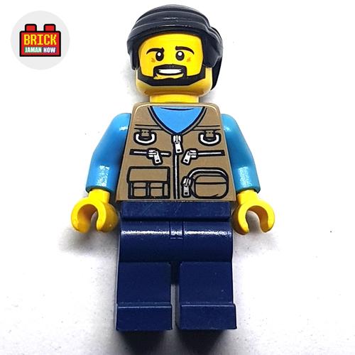 Jual Lego Minifigure Male with Dark Tan Torso Vest over Dark Azure ...