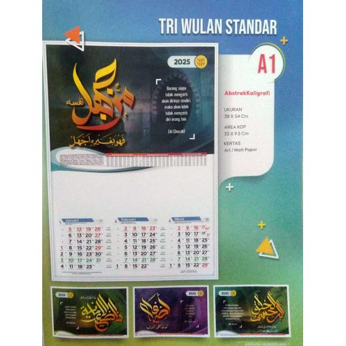 Jual Cetak Kalender Dinding Blangko 2025 Triwulan dan Caturwulan - A1 ...