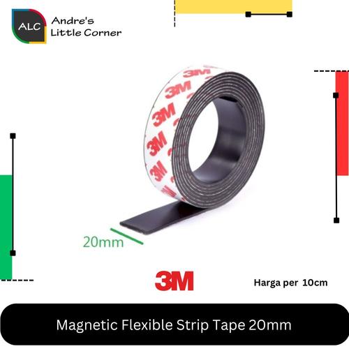 Jual Magnetic Flexible Strip Tape 3M Adhesive Lebar 20mm Tebal 1.5mm ...