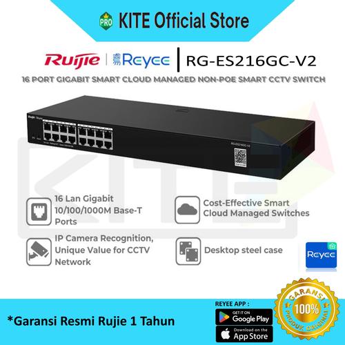 Jual RUIJIE REYEE RG-ES216GC-V2 16 PORT GIGABIT SMART CLOUD MANAGED NON-POE SMART CCTV SWITCH ...