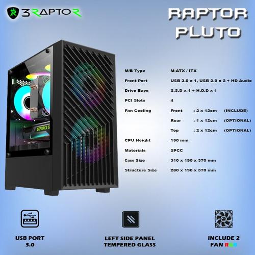 Promo Casing Gaming RAPTOR Pluto M-ATX/ITX + Port USB 3.0 dan Free 2 Fan RGB - Jakarta Pusat - 3 ...