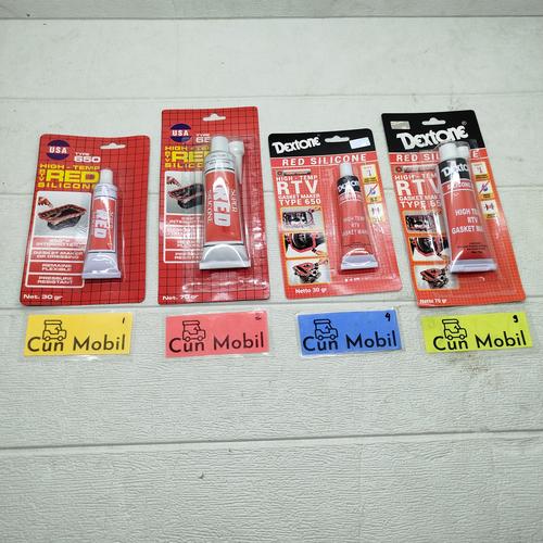 Jual Lem Silicone Red High Temperatur RTV type 650 USA 30 gr 70 gr - 30 ...