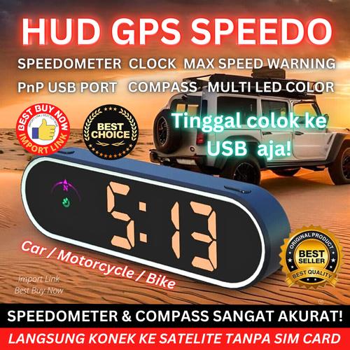 Jual UNIVERSAL HUD GPS SPEEDOMETER USB SPEEDO CAR TRUCK BOAT ...