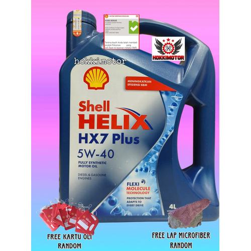 Jual OLI SHELL HELIX HX7 5W-40 full synthetic SN plus 4L (BARCODE) ORI ...