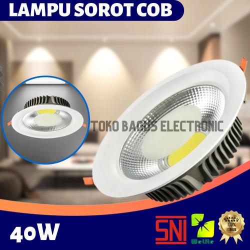 Promo LAMPU PLAFON COB SPOTLIGHT LED COB SPOT LIGHT 40w 40 w 40 watt 22,5cm - warm white, 40W ...