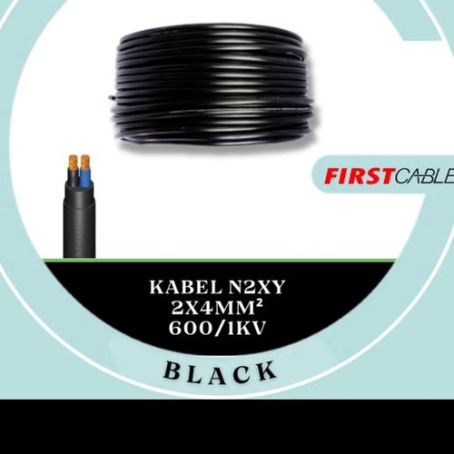 Jual Kabel N2XY 2x4 mm2 First Cable Hitam XLPE/CU/PVC N2XY 2 x 4 mm2, stranded 0.6/1 kv Black ...