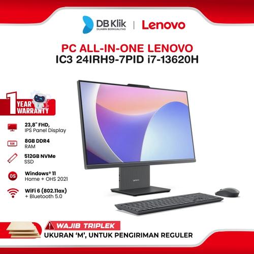 Promo PC Aio Lenovo IC3 24IRH9-7PID Core i7-13620H 8Gb 512Gb No Dvd 23,8 IPS Windows 11 Home ...