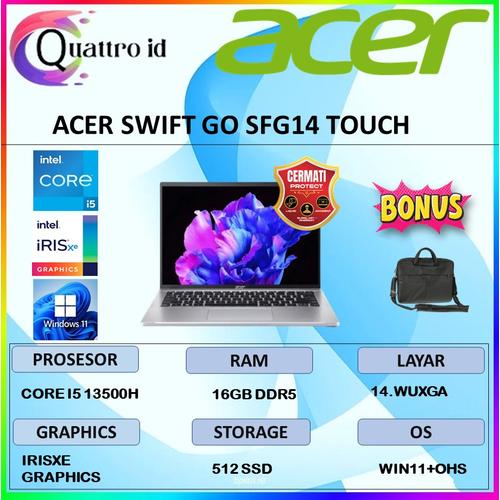 Jual Acer Swift GO SFG14 Touch I5 13500H 16GB 512GB Win11+OHS 14.0 ...