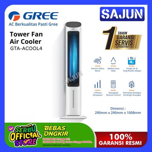 Promo GREE Fan Tower Air Cooler 4 Liter 3in1 with Humidifier GTA-ACOOL4 ...