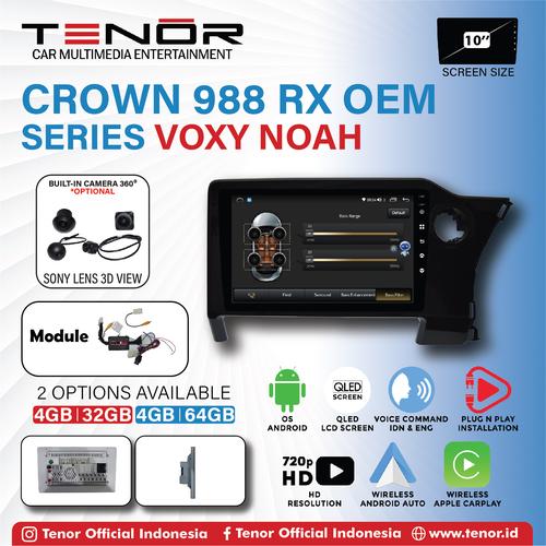 Promo Tenor Head Unit Android Crown 988 RX OEM Series for Voxy Noah - Incld Cam 360 Cicil 0% 3x ...