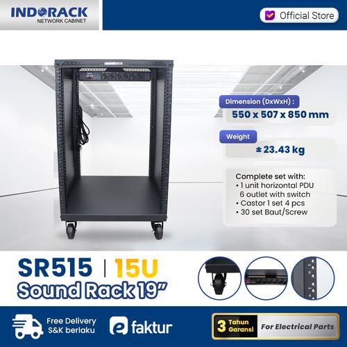 Promo Indorack SR515 Rack Audio 15U Depth 550mm Audio Sound System Rack ...