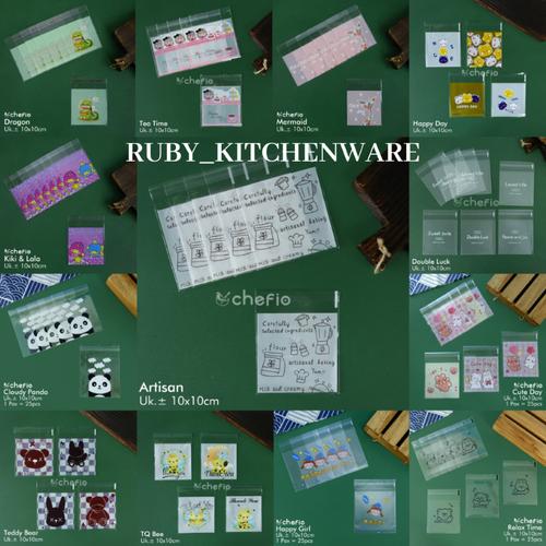 Jual Chefio Plastik Roti OPP Motif Bunga 10x10 Plastik Kue Cake Donat ...