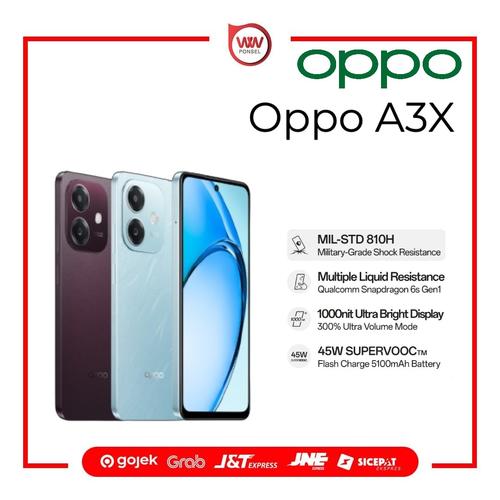 Jual Hp Oppo A3X Ram 4GB Internal 64GB Garansi Resmi - Biru Laut - Kota ...