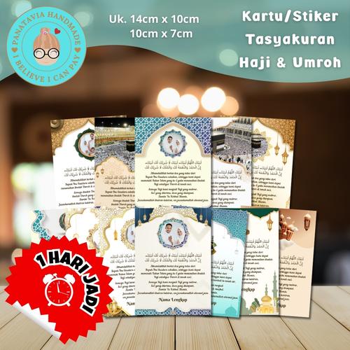 Jual Kartu Ucapan Tasyakuran Haji / Umroh & Stiker Ucapan Tasyakuran ...